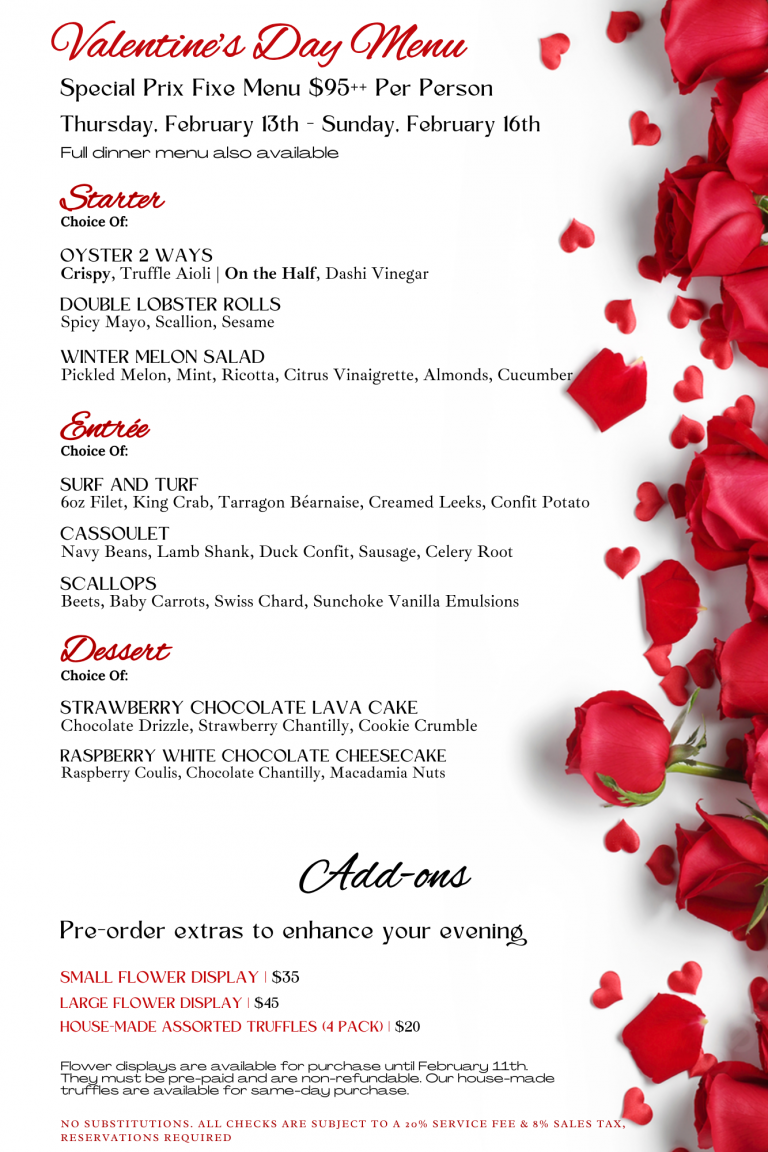 Fahrenheit Cleveland Menus