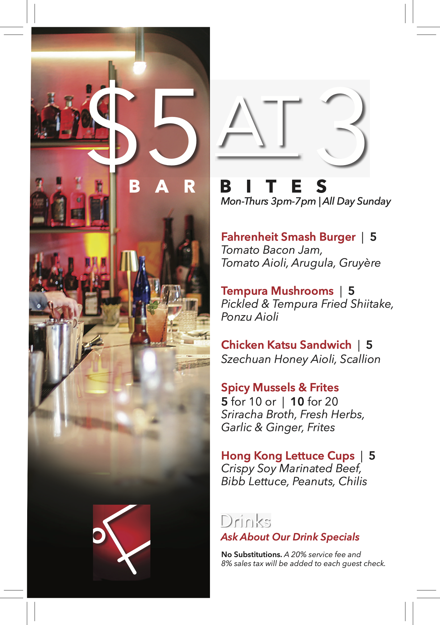 Fahrenheit Cleveland Menus