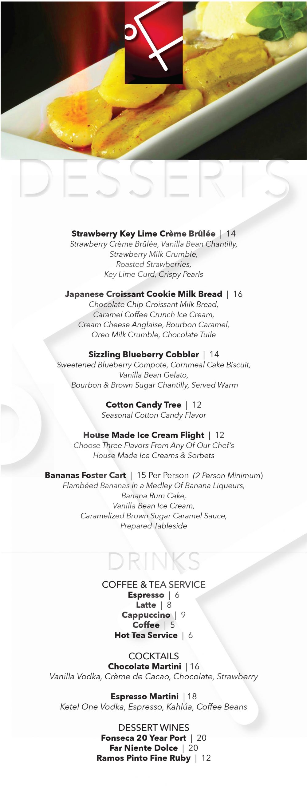 Fahrenheit Cleveland Menus