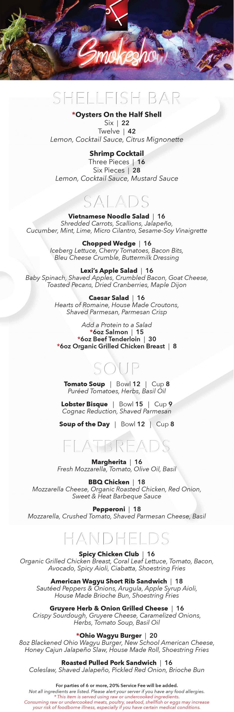 Fahrenheit Cleveland Menus