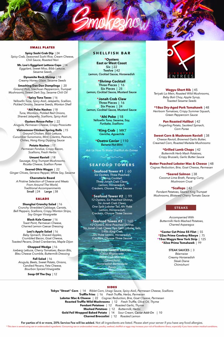 Fahrenheit Cleveland Menus