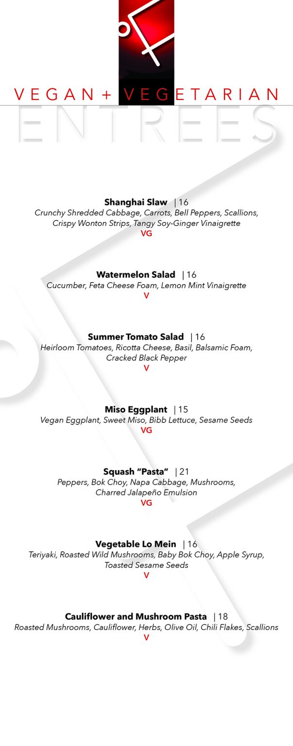 Fahrenheit Cleveland Menus
