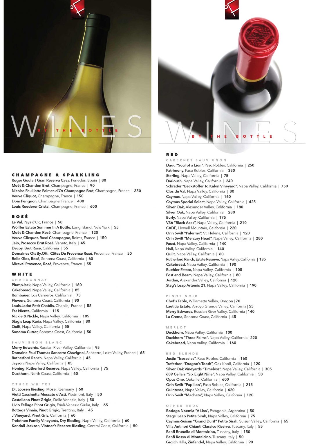 Fahrenheit Cleveland Menus