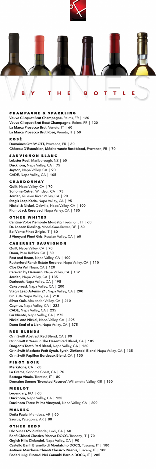 Fahrenheit Charlotte Menus